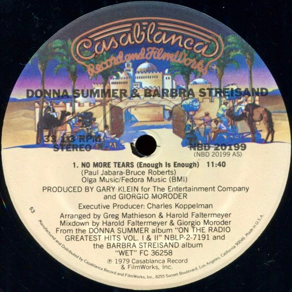 Donna Summers/Barbra Streisand "No More Tears (Enough Is Enough)"