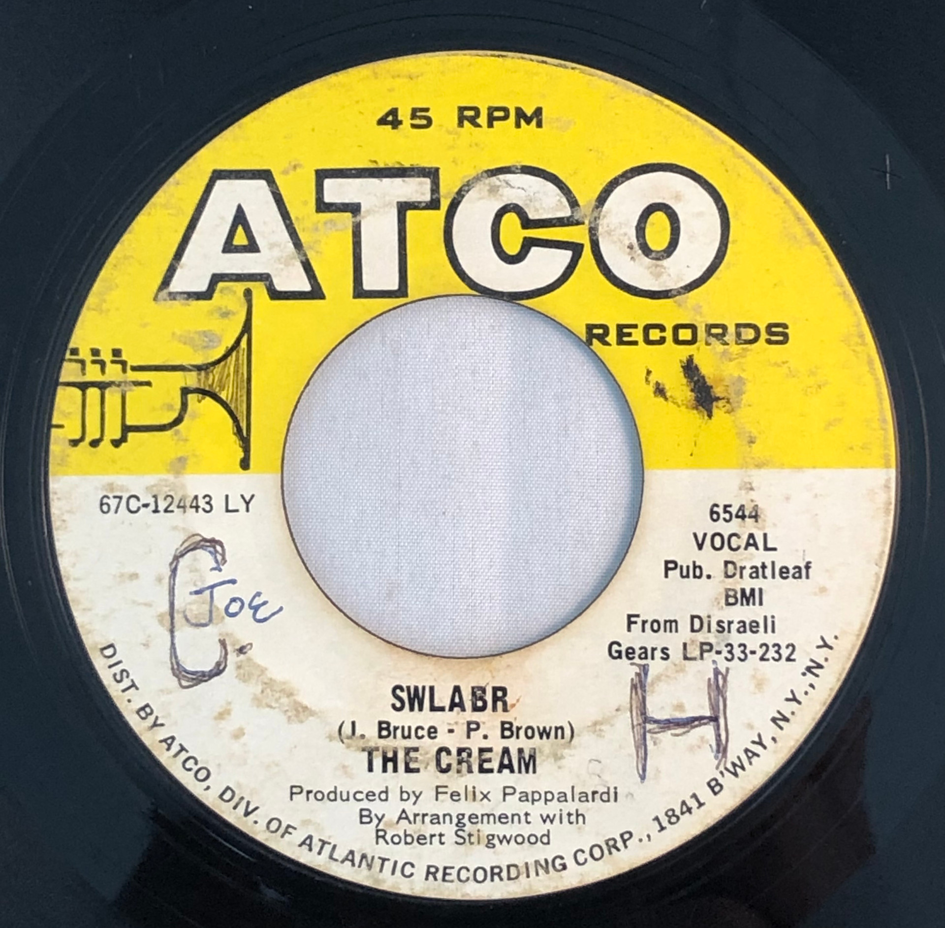 The Cream "Sunshine of Your Love/SWLABR"