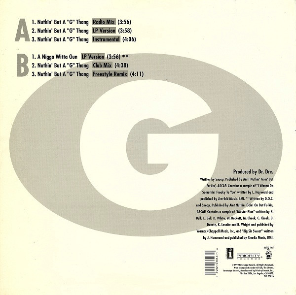 Dr. Dre "Nuthin' But A G Thang"