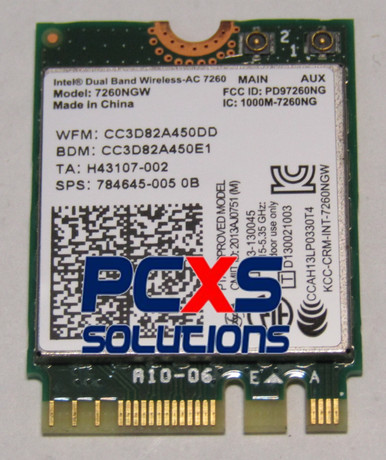 Intel Dual Band Wireless-AC 7260 802.11 ac 2x2 WiFi and Bluetooth 4.0 ...