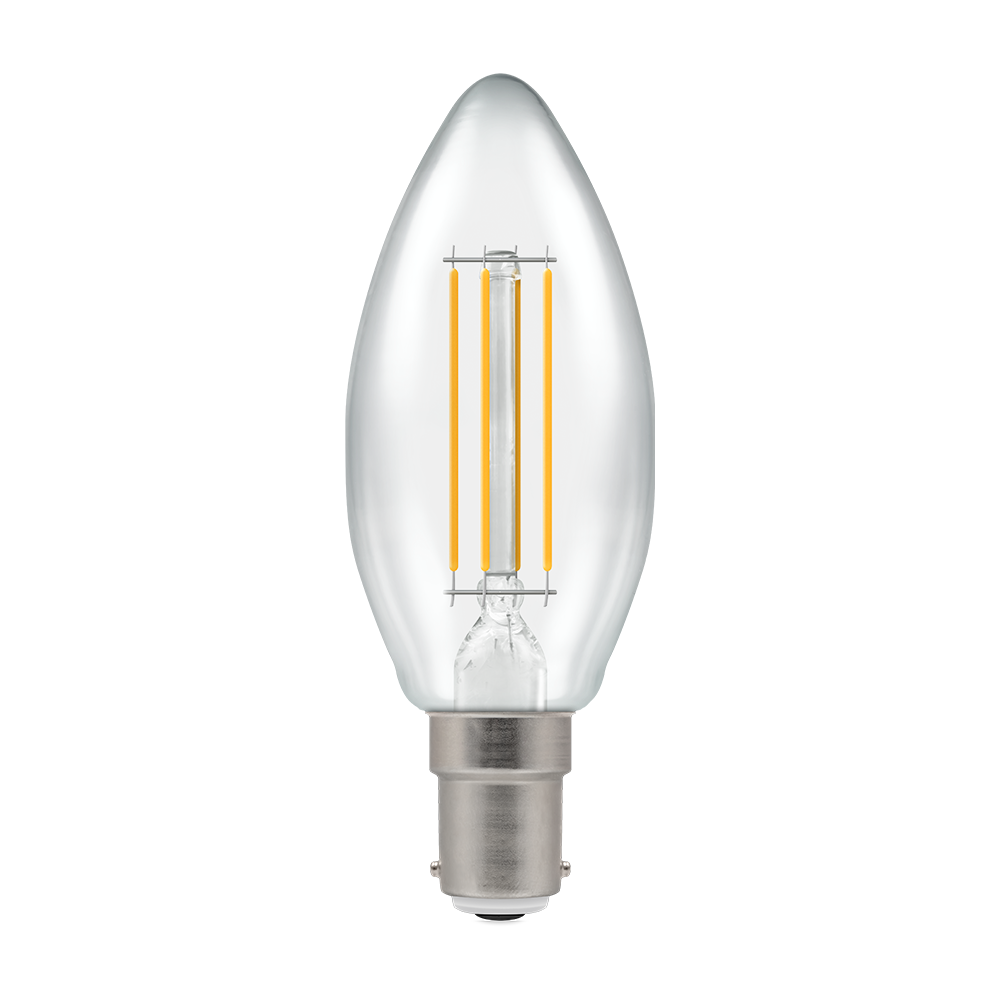 LED Filament Candle Clear Dimmable 5W 4000K SBC-B15 - Crompton Lamps ...