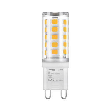 LED Capsule G9 Clear Non-Dimmable 3W 2700K - Crompton Lamps Limited