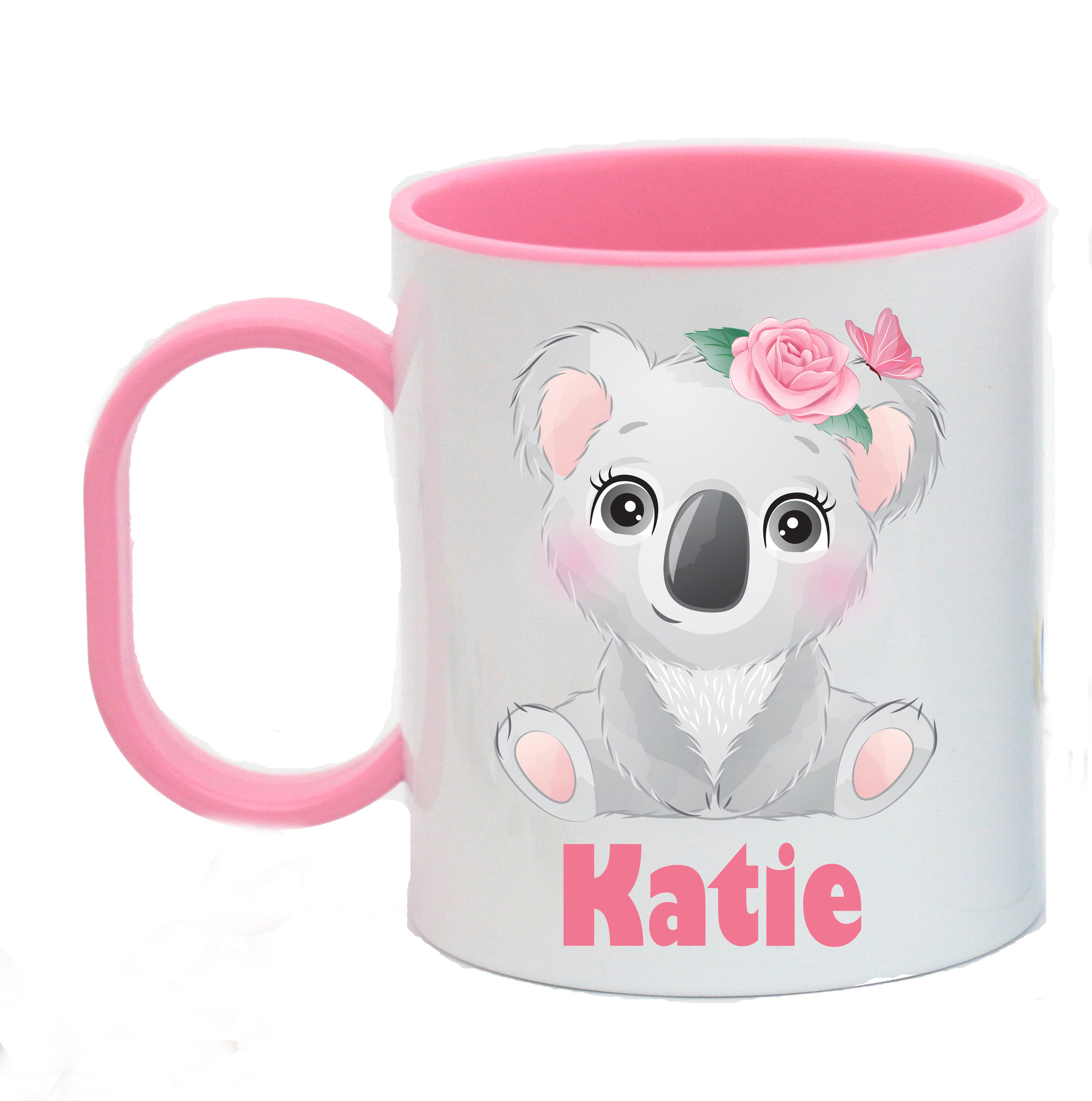 Personalised Koala Pink Plastic Cup - Tootsie Tees