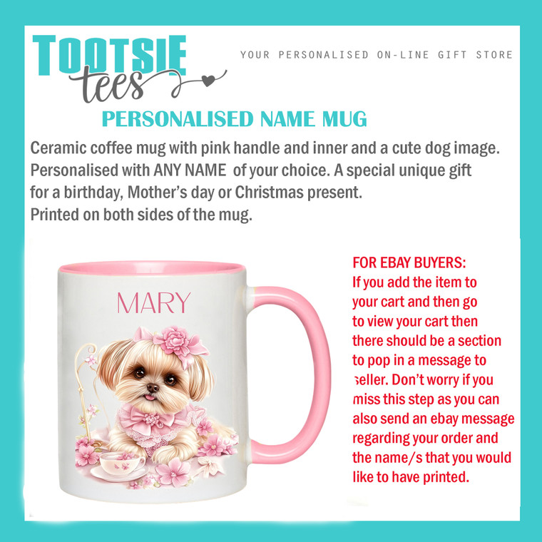 Personalised Name Cute Little Dog Mug
