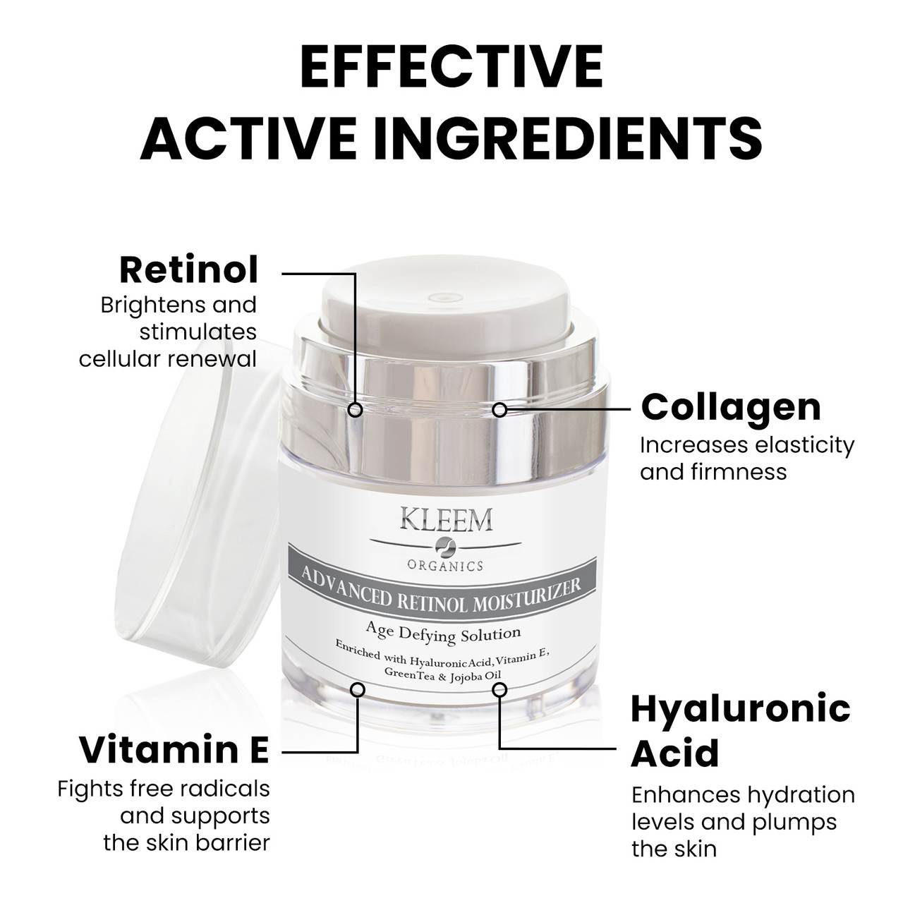 Kleem Organics - Anti-Aging Night Cream with Retinol and Hyaluronic ...