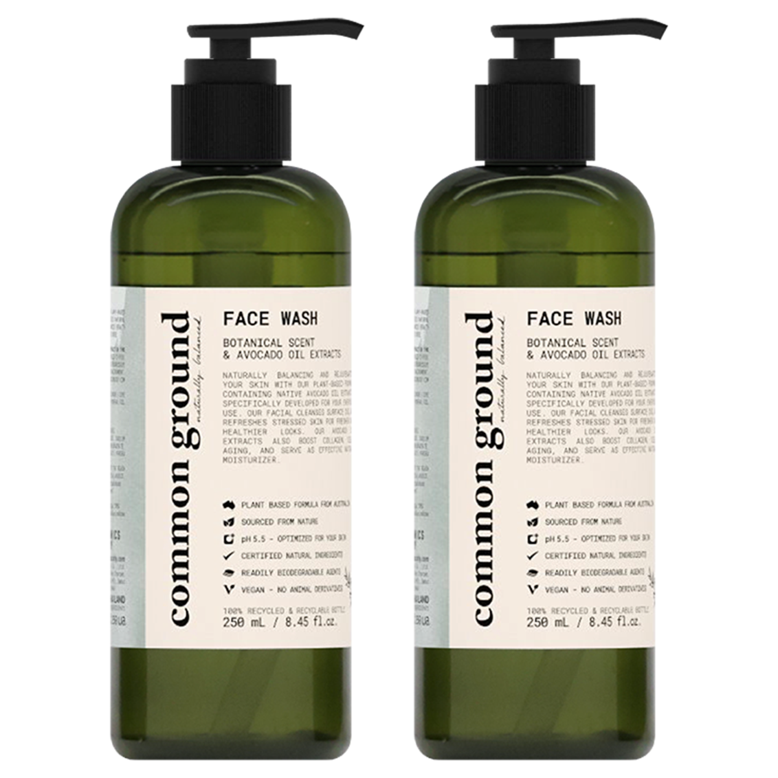 Common Ground - Natural Face Wash with Avocado Oil Extracts / 2-Pack of ...