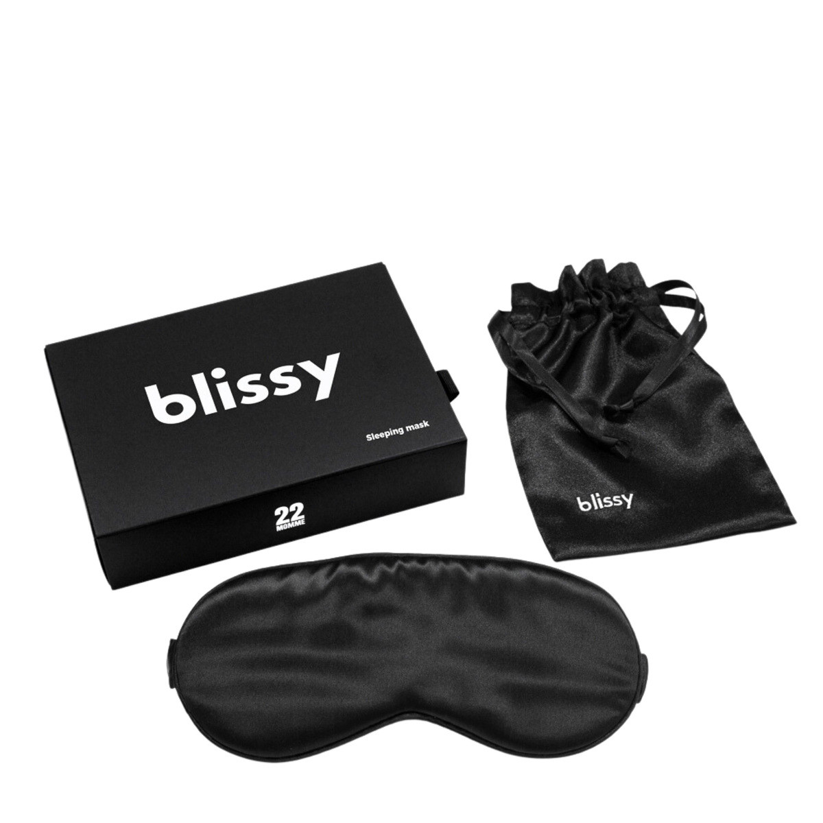 blissy - Mulberry Silk Sleep Mask Black One Size - Beauty Bridge