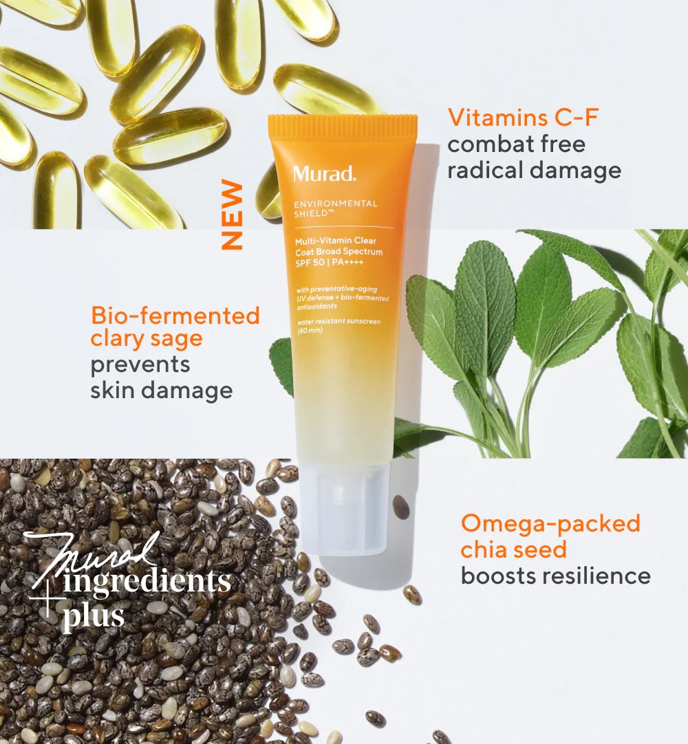 Murad - Multi-Vitamin Clear Coat Broad Spectrum SPF 50 | PA++++ 1.7 oz ...