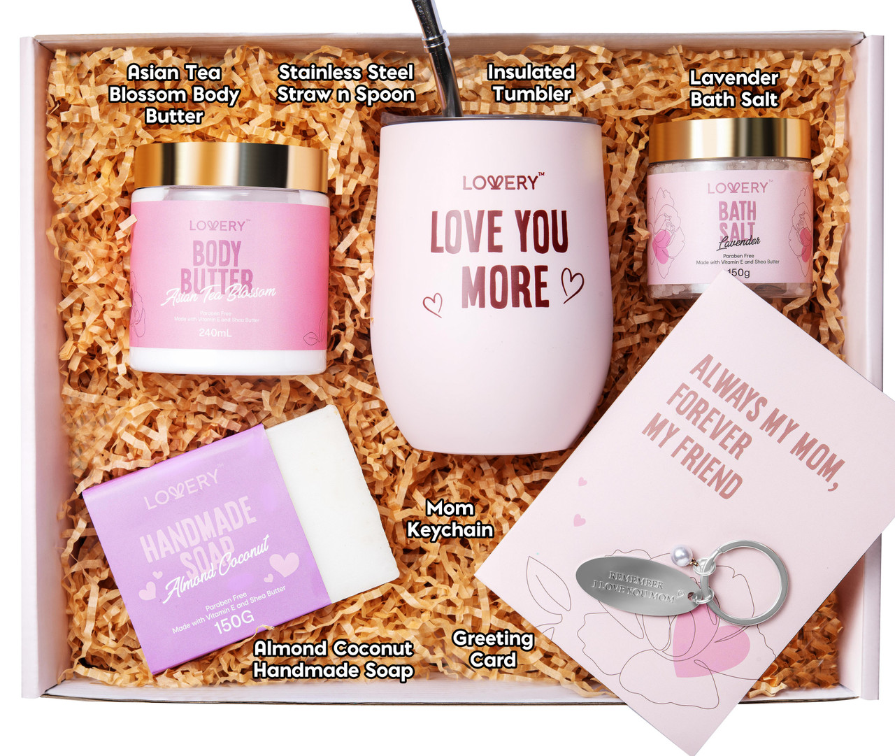 Lovery - Mom To Be Self Care Gift, Relaxing Pregnancy Kit, 8 Piece ...