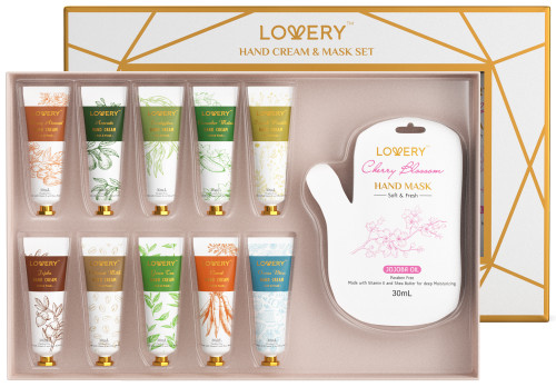 Lovery - Lovery Hand Cream & Hand Mask Gift Set - 10 Hand Lotions and 5 ...