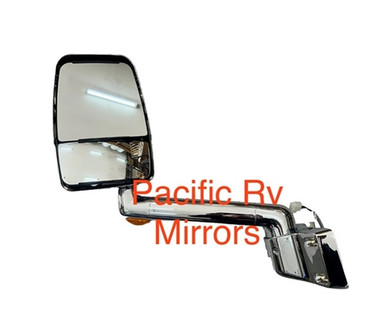 715299 Velvac RV Motorhome Chrome Driver Mirror 9" Radius Base, 14" Arm ...