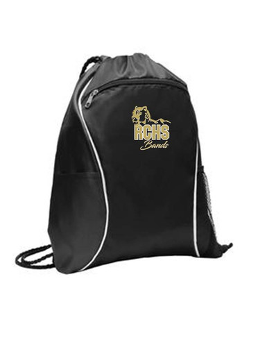 Black Cinch Bag Embroidered RC Bands Logo - Educational Outfitters - Denver