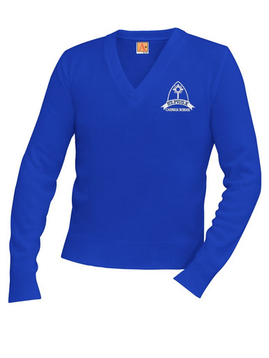 PS-4th Grade V -Neck Long Sleeve Pullover Sweater - St Pius X ...