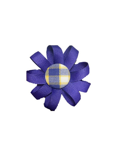 Plaid 2M - One Button Flower Bow Barette - Educational Outfitters - Denver