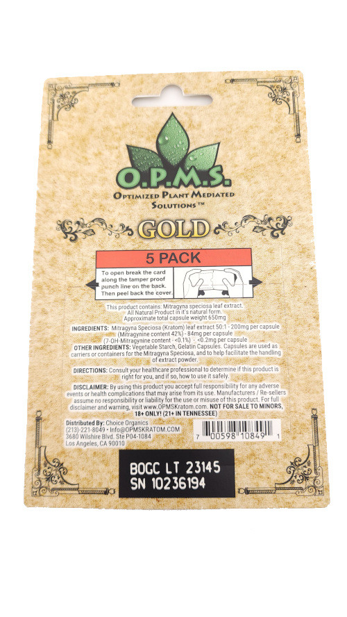 OPMS Gold Kratom Extract Capsules