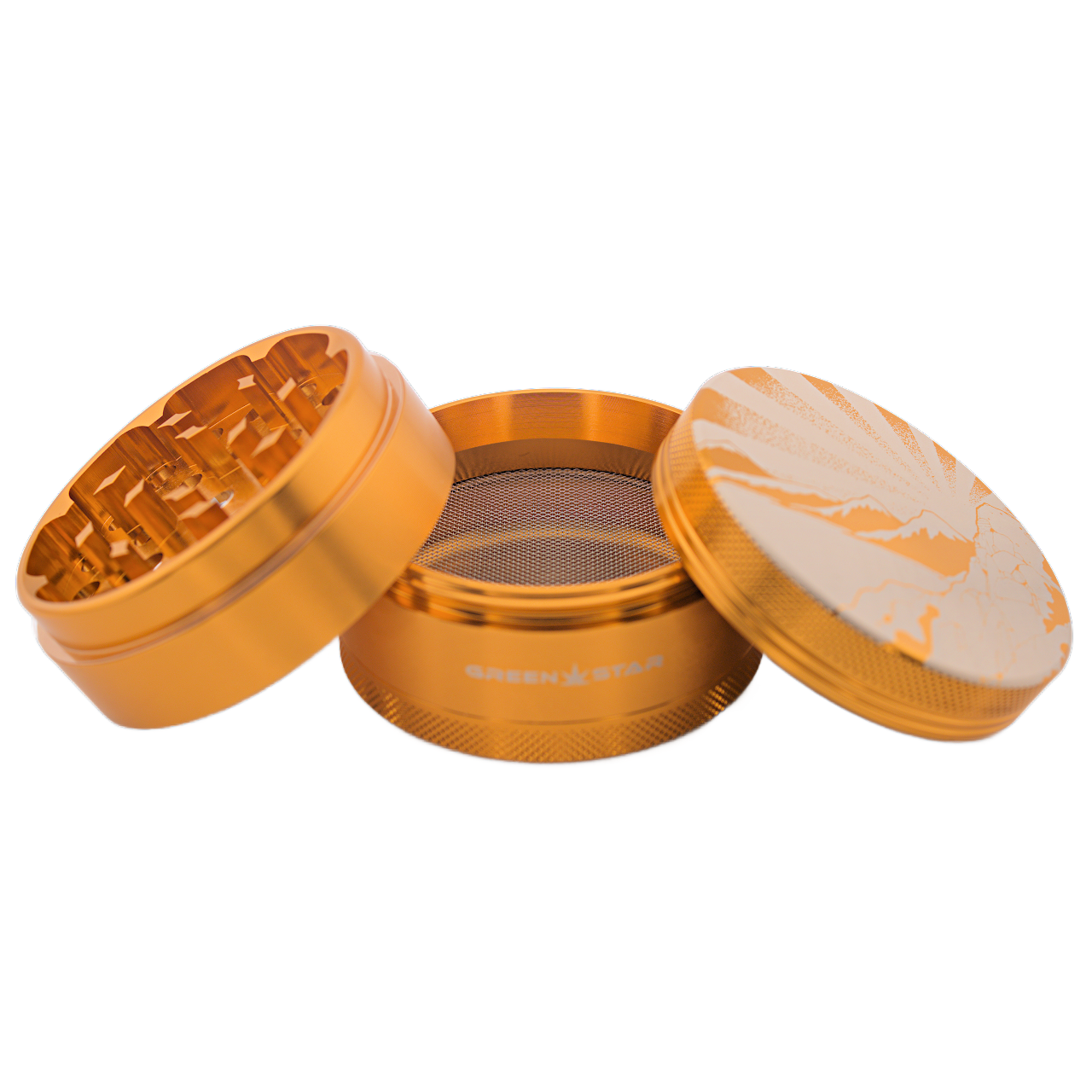 Green Star 4-Piece Herb Grinder | Kief Catcher | Lifetime