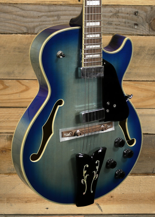 Ibanez George Benson GB10EM Hollow Body Electric Guitar Jet Blue Burst ...
