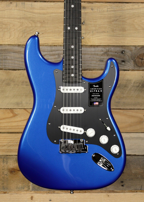 Fender American Ultra II Stratocaster Electric Guitar Noble Blue w/ Case