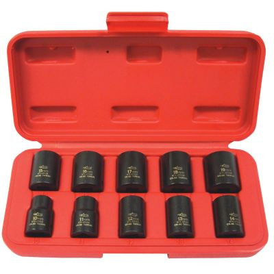 10 Piece 3/8" Drive 6 Point Metric Standard Impact Socket Set ...