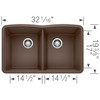 Blanco 440182 Diamond Equal Double Bowl Silgranit II- Cafe Brown ...