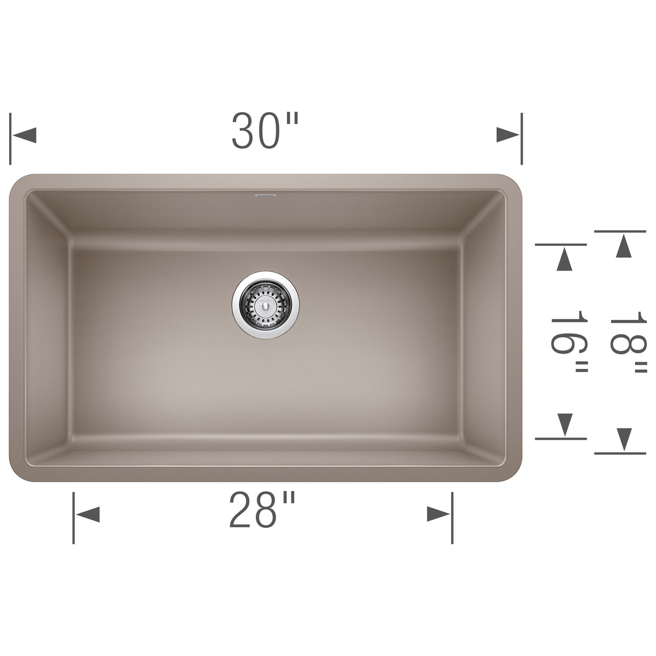 Blanco 442531 Precis 30" Single Undermount: Truffle
