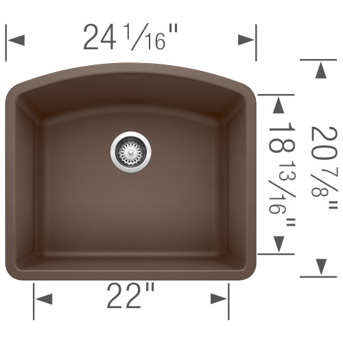 Blanco 440182 Diamond Equal Double Bowl Silgranit II- Cafe Brown ...
