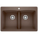 Blanco 440182 Diamond Equal Double Bowl Silgranit II- Cafe Brown ...