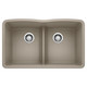 Blanco 442072 Diamond Equal Double Low Divide Undermount: Truffle