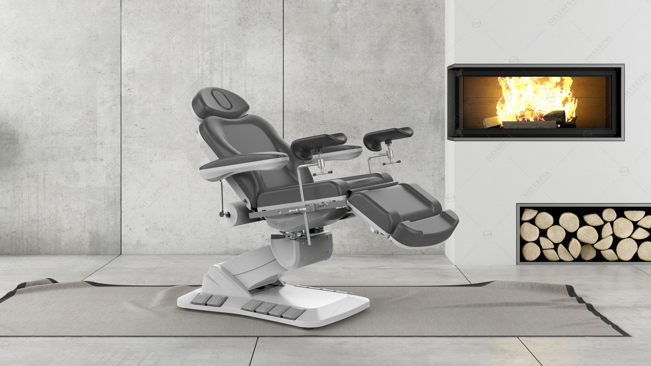 DELUXE MEDI SPA CHAIR w/ STIRRUPS 2246EBS by Silverfox | Mod-Envy Furnishings
