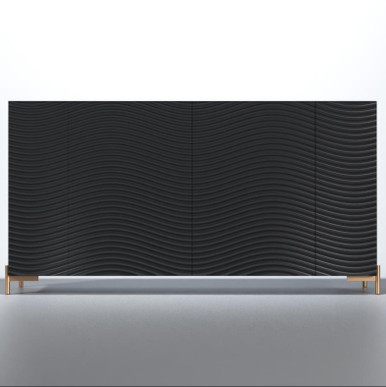 WAVE 4 DOOR SIDEBOARD - GOLD MATT by ESF Furniture | Mod-Envy Furnishings