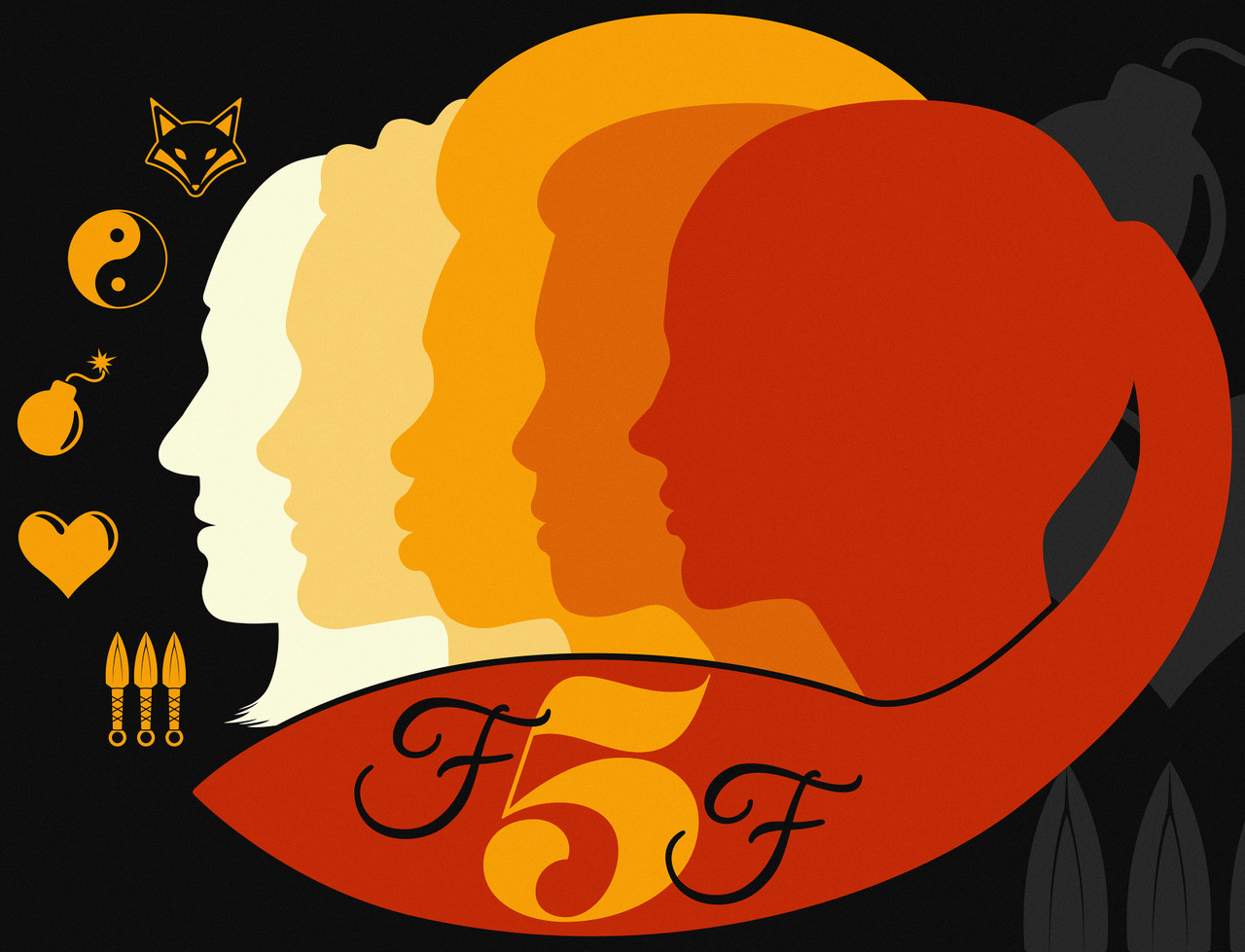 "Fox Force Five" (Poster) - Plaid Design