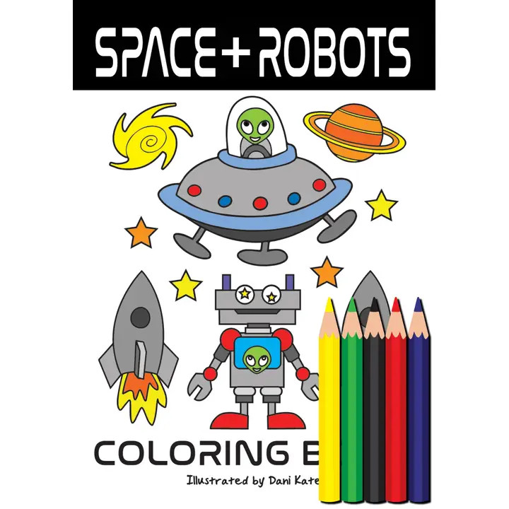 Space Robots Coloring Book - VisitNorfolk Mermaid Market