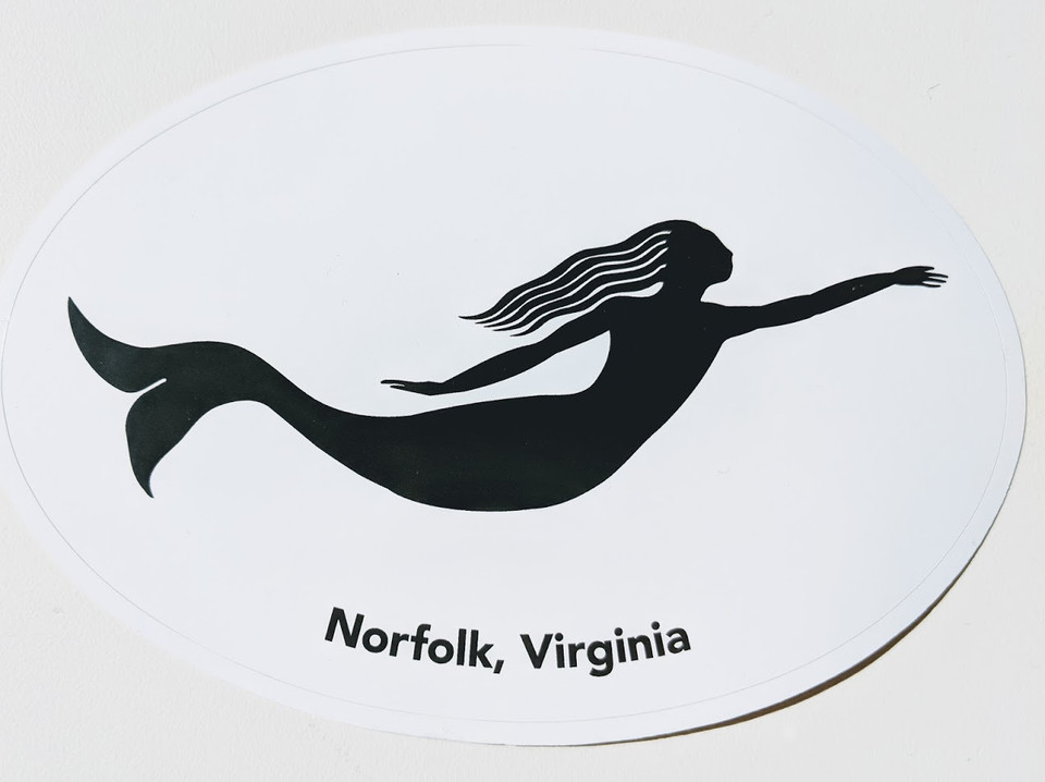 New Oval Mermaid Sticker - VisitNorfolk Mermaid Market