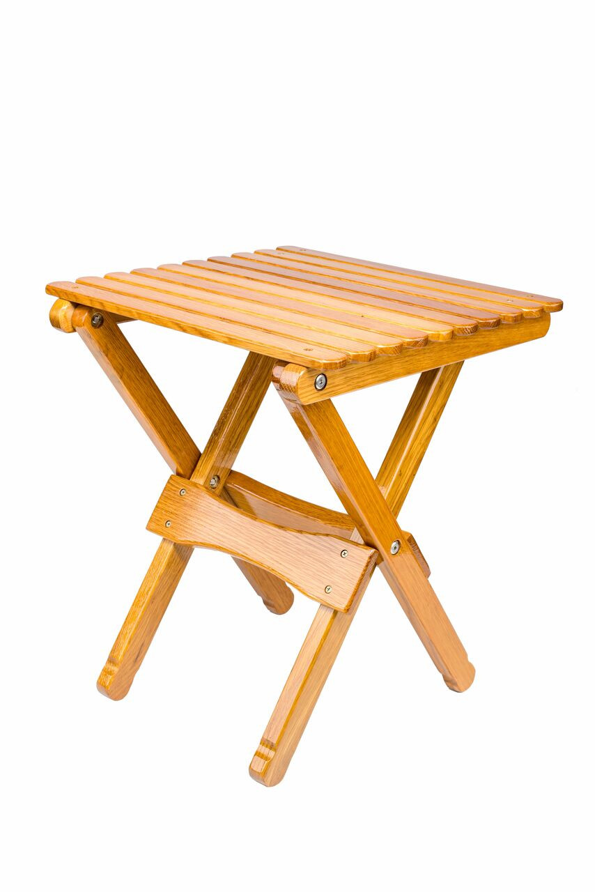 Oak Wood Folding Side Table - Beach or Patio Use