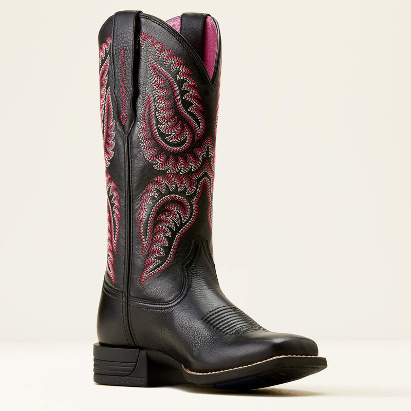 Ariat® Women's Cattle Caite Stretchfit Western Boot - Black Deertan ...