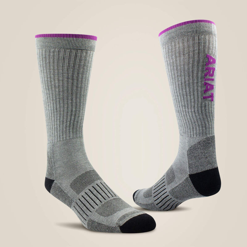 Ariat® Women's High Performance Crew Tek Work Sock (2 Pair Pack)