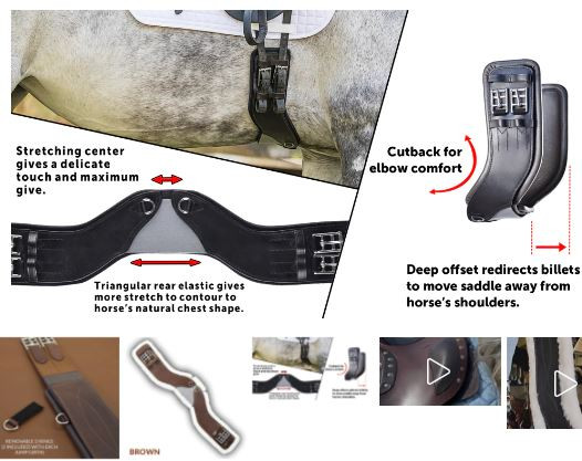 Total Saddle Fit StretchTec Shoulder Relief Girth™ with Leather Liner