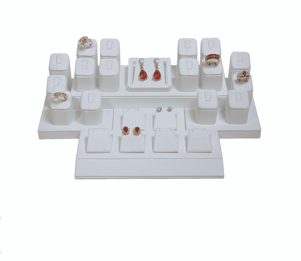 White Faux Leather Simple yet stylish 6 Ring Jewelry Display - 888 ...