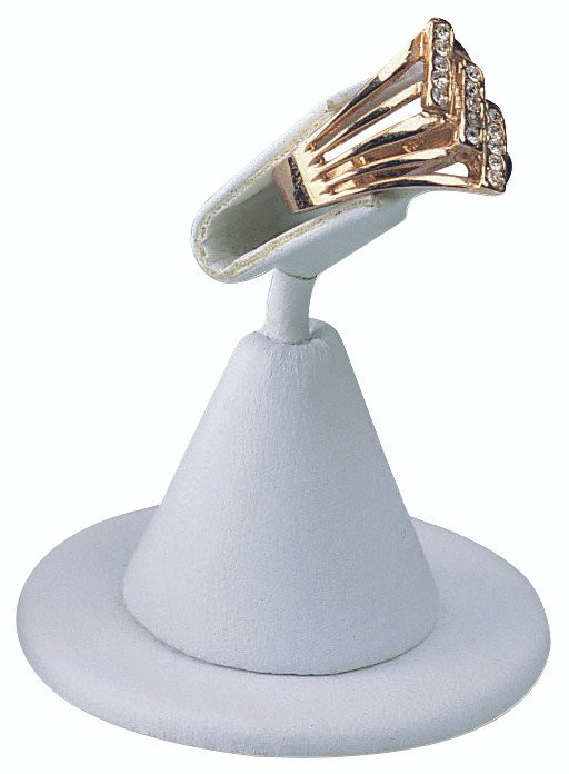 White Single Ring Clamp Jewelry Display Stand - 888 Display USA, Inc.