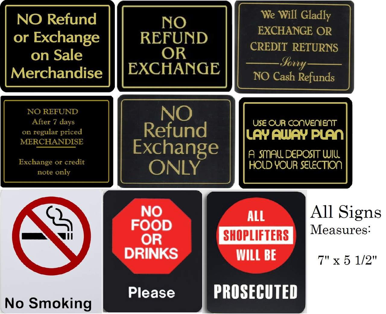 "NO FOOD OR DRINKS - Please" Store Signage - 7" x 5 1/2"H - 888 Display ...