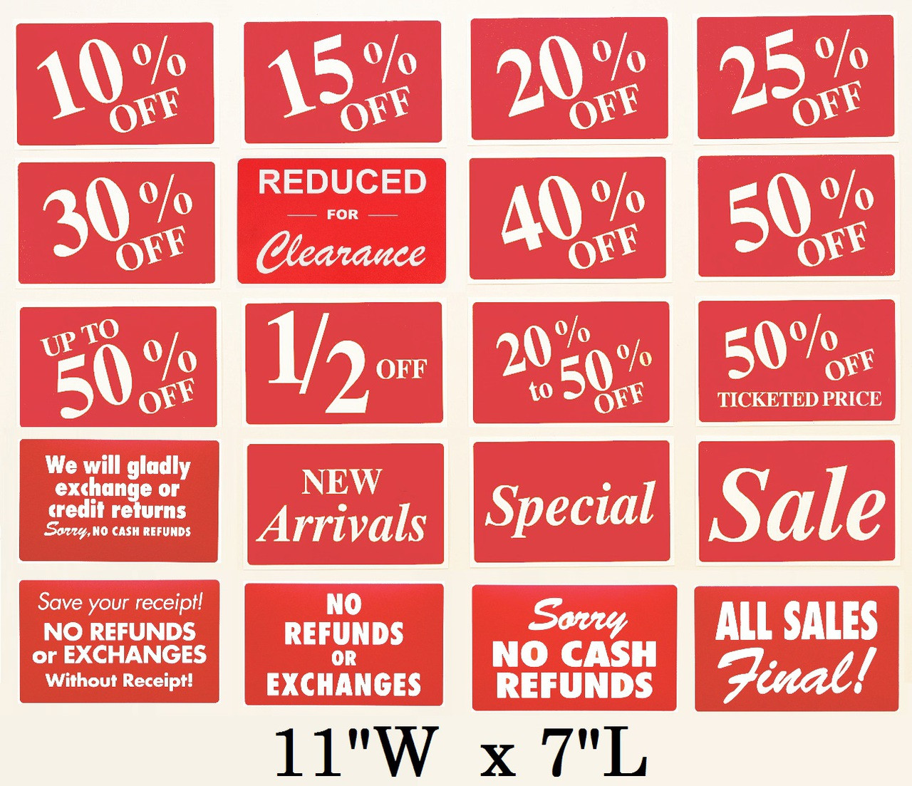 Plastic "Save your receipt" Store Message Sign 11"W x 7"L - 888 Display ...