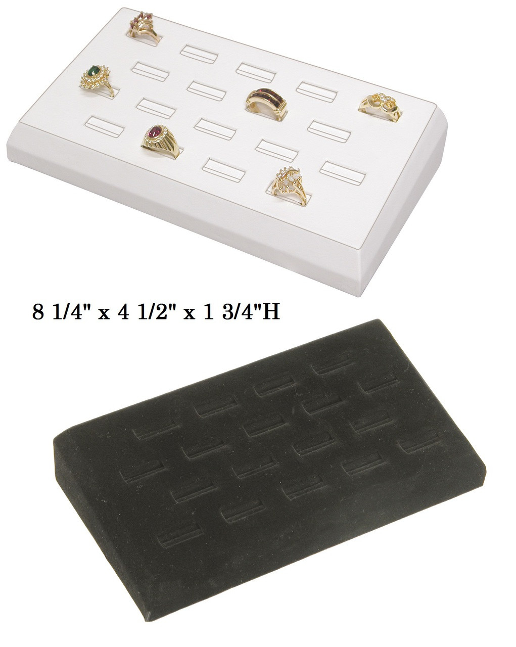 White Faux Leather 18-Slot Ring Tray Jewelry Display - 888 Display USA ...