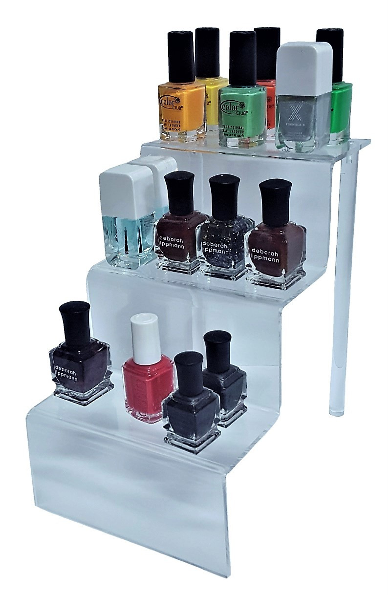 3 Tiers Clear Acrylic Glass Riser Step Display - 888 Display USA, Inc.