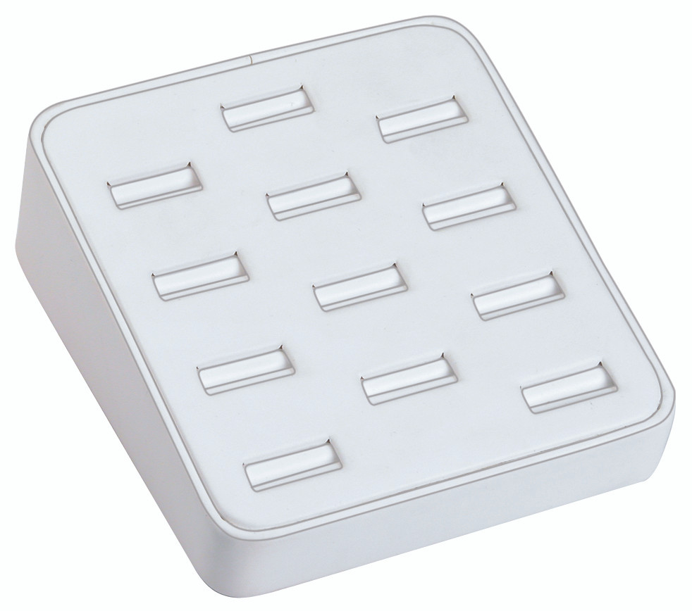 White Faux Leather 12-Slot Ring Tray Jewelry Display - 888 Display USA ...