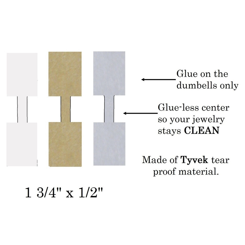 Rectangle White Dumbell Adhesive Tear-Proof Tags (1000pcs/Box) - 888 ...