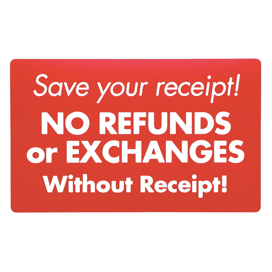 Plastic "Save your receipt" Store Message Sign 11"W x 7"L - 888 Display ...