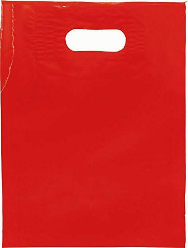 Red 15" x 18" x 4" Patch Handle Bags (100 Bags/Pk) - 888 Display USA, Inc.