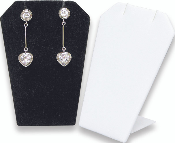 White Single Notched Edges Earring Display Stand - 888 Display USA, Inc.