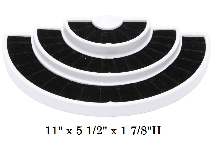 White Lightweight Tiered Ring Display with 36 Slots - 888 Display USA, Inc.