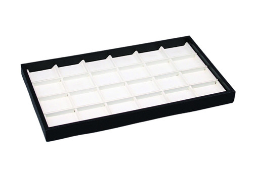 White Faux Leather 40 Section Deluxe Tray Insert - 888 Display USA, Inc.